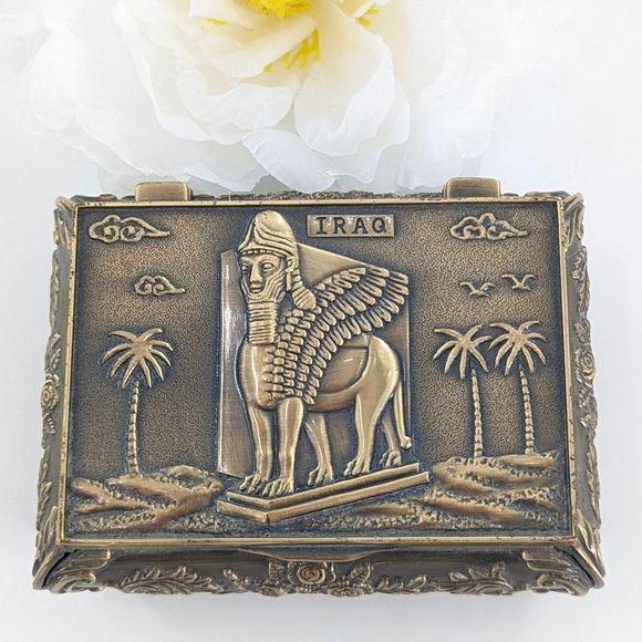Storage & Organization | Vintage Footed Egyptian Iraqi Brass Trinket ...